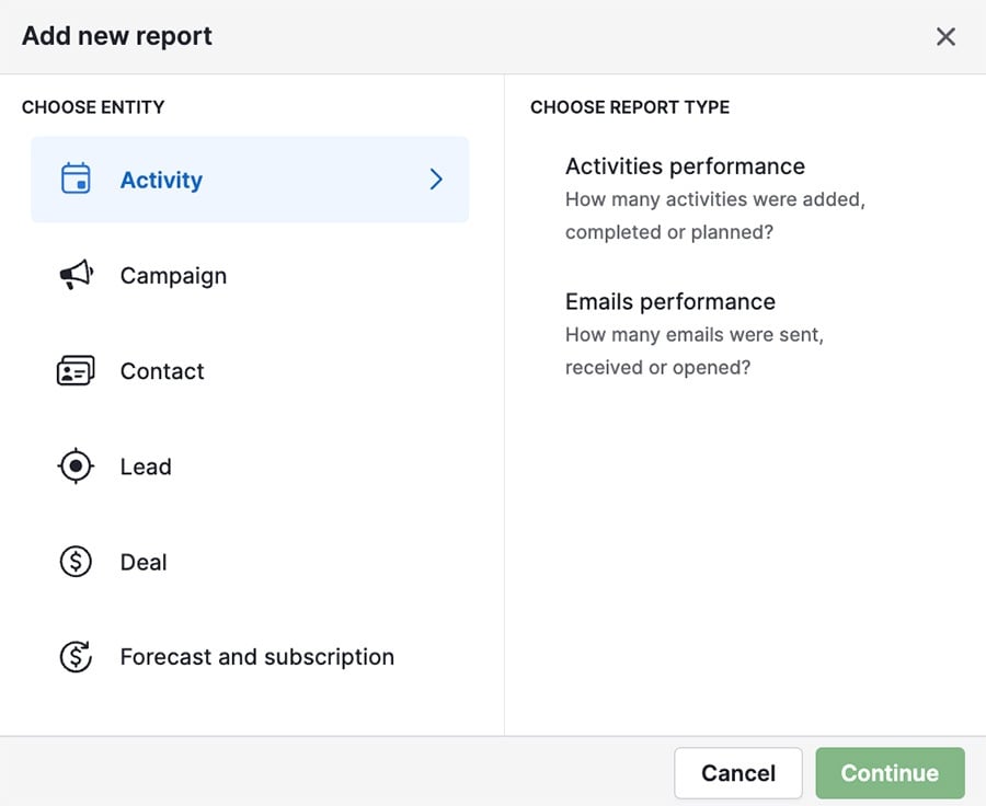 Insights: report types - Knowledge Base | Pipedrive